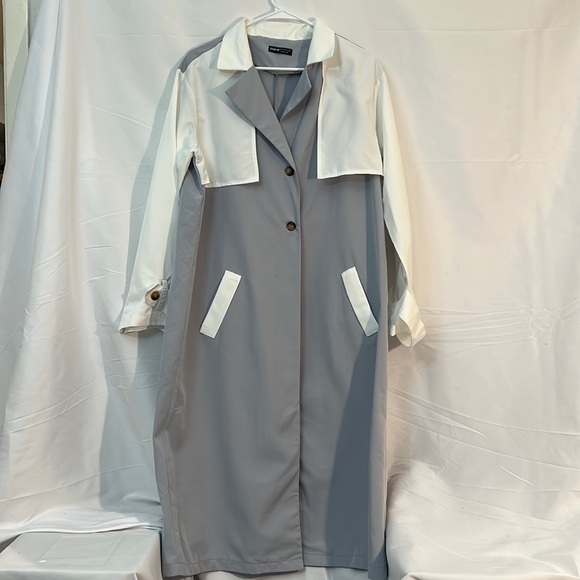 SHEIN | Jackets & Coats | 13 Shein Light Blue And White Overcoat Size ...